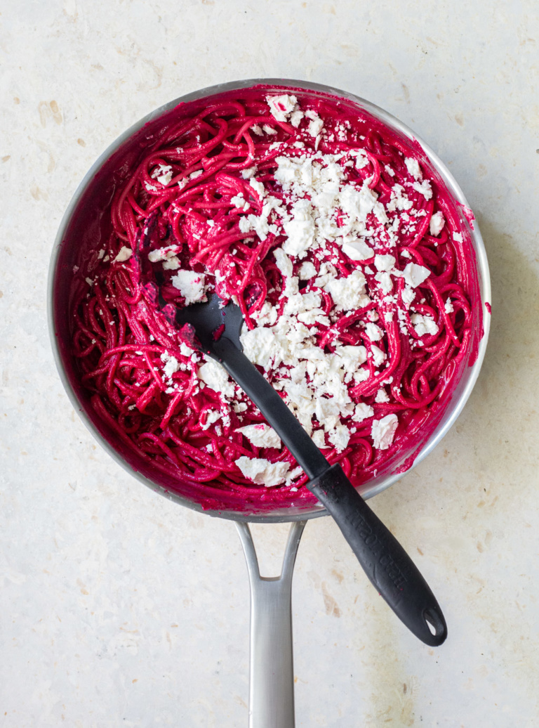 The Blurry Lime | ROASTED BEET PASTA WITH FETA